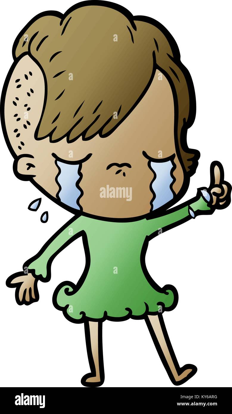 cartoon crying girl Stock Vector Image & Art - Alamy