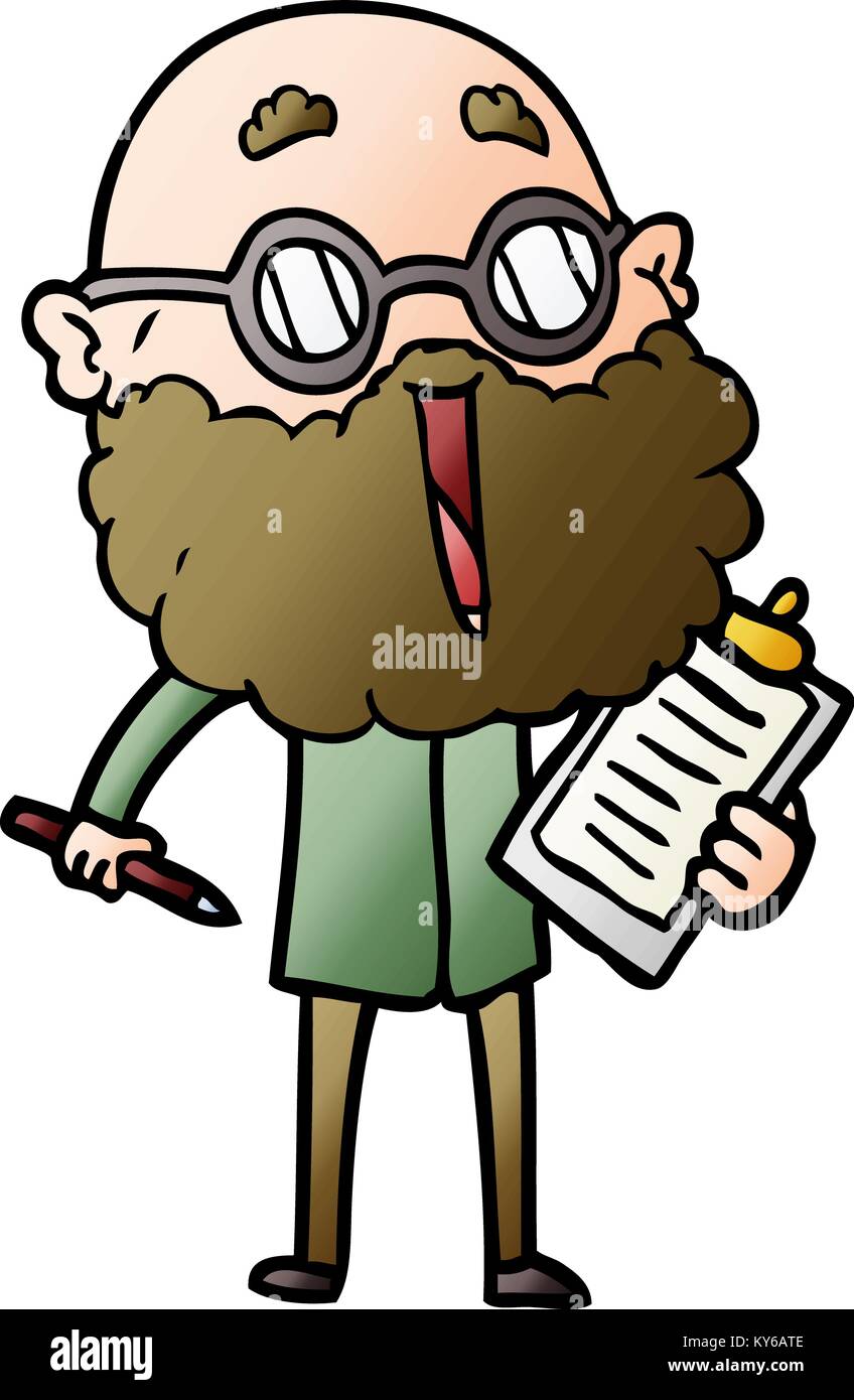 cartoon joyful man with beard Stock Vector Image & Art - Alamy