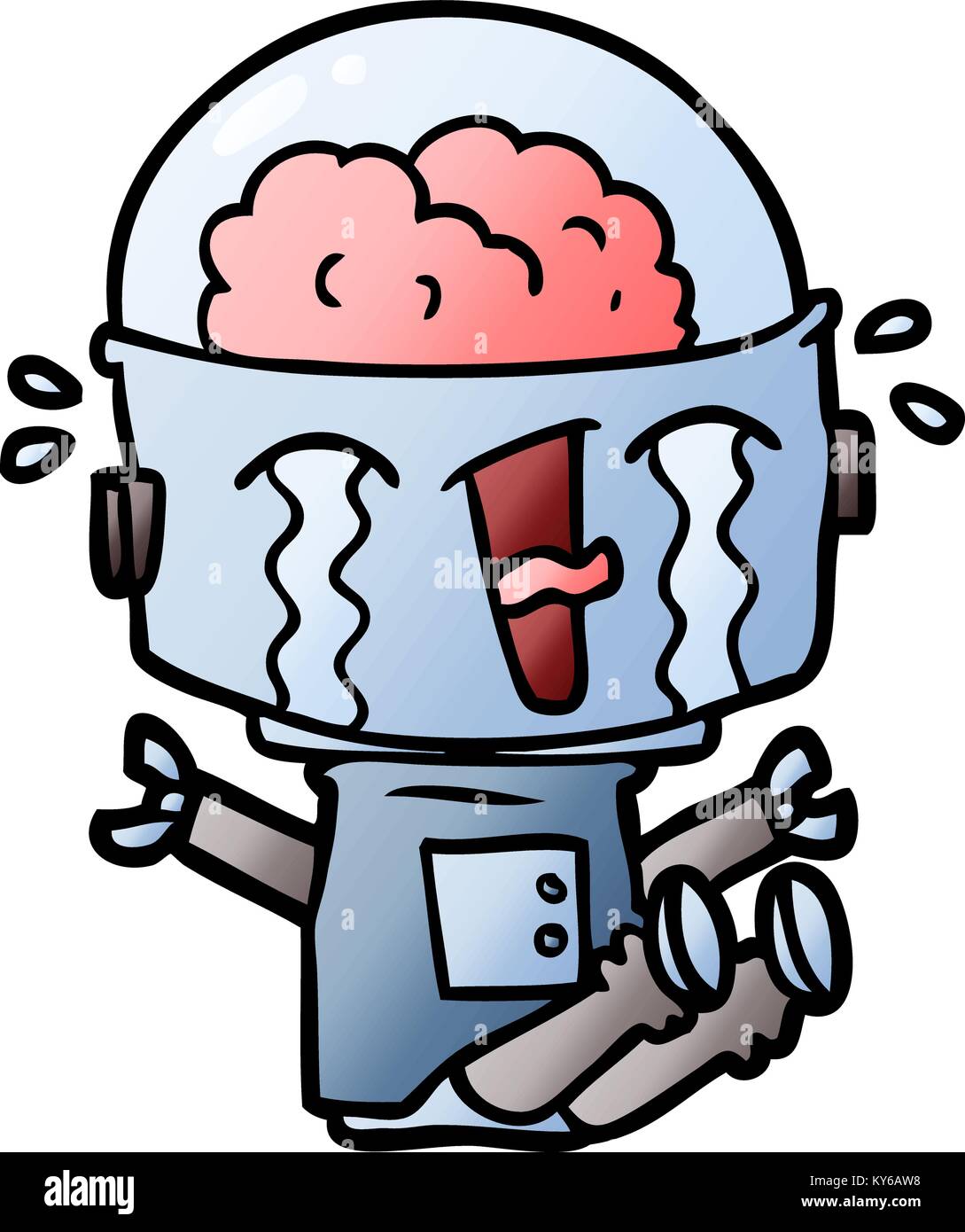 cartoon crying robot Stock Vector Image & Art - Alamy