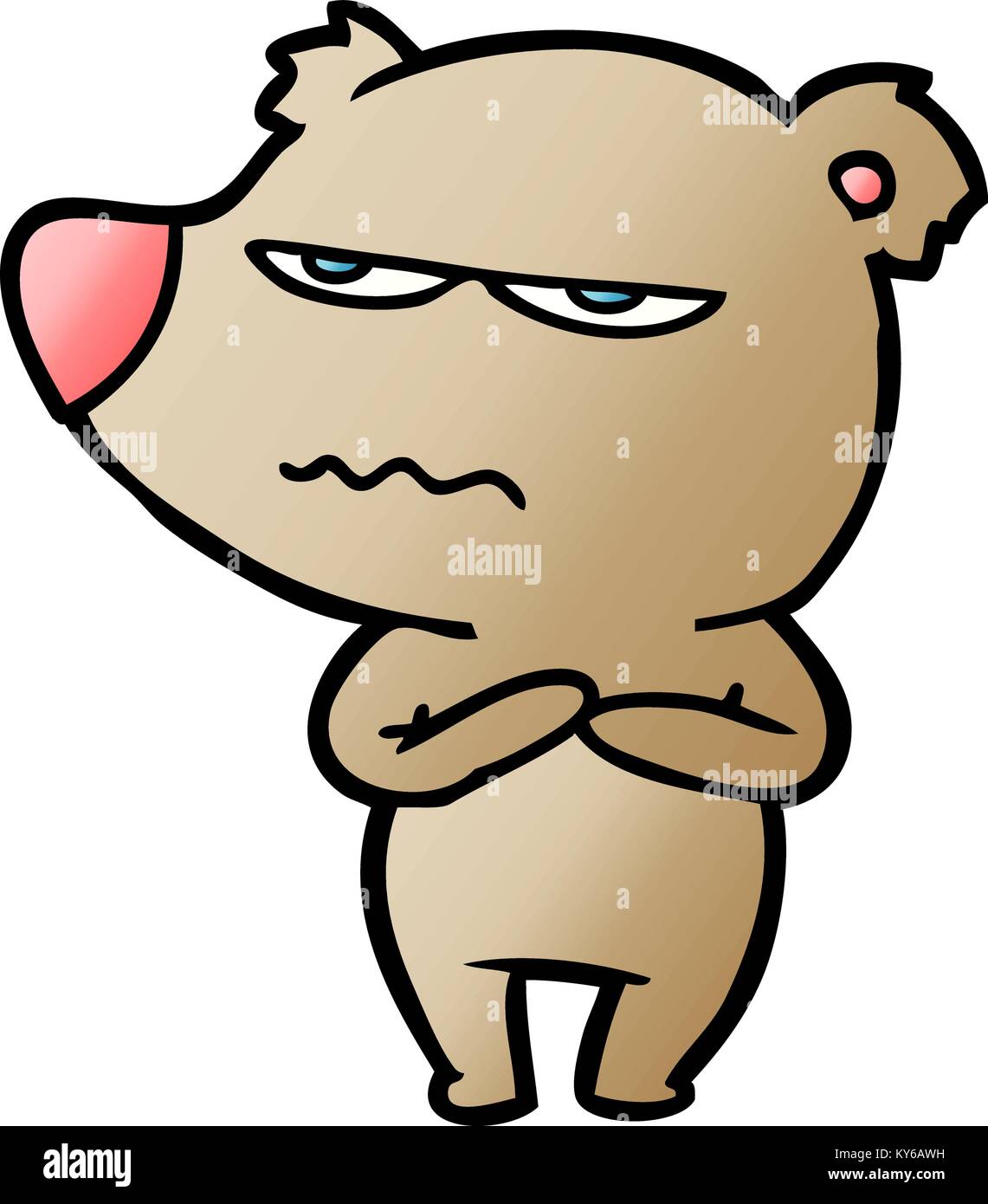 Angry Bear Face Cartoon