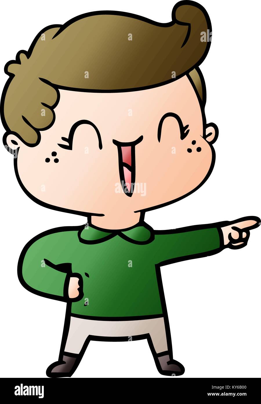 cartoon laughing boy pointing Stock Vector Image & Art - Alamy
