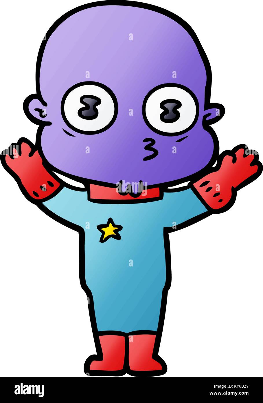 cartoon weird bald spaceman Stock Vector Image & Art - Alamy