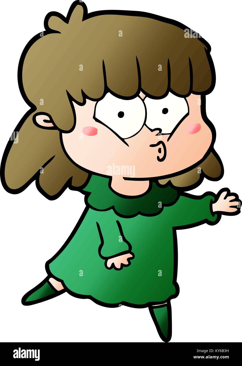 cartoon whistling girl Stock Vector Image & Art - Alamy