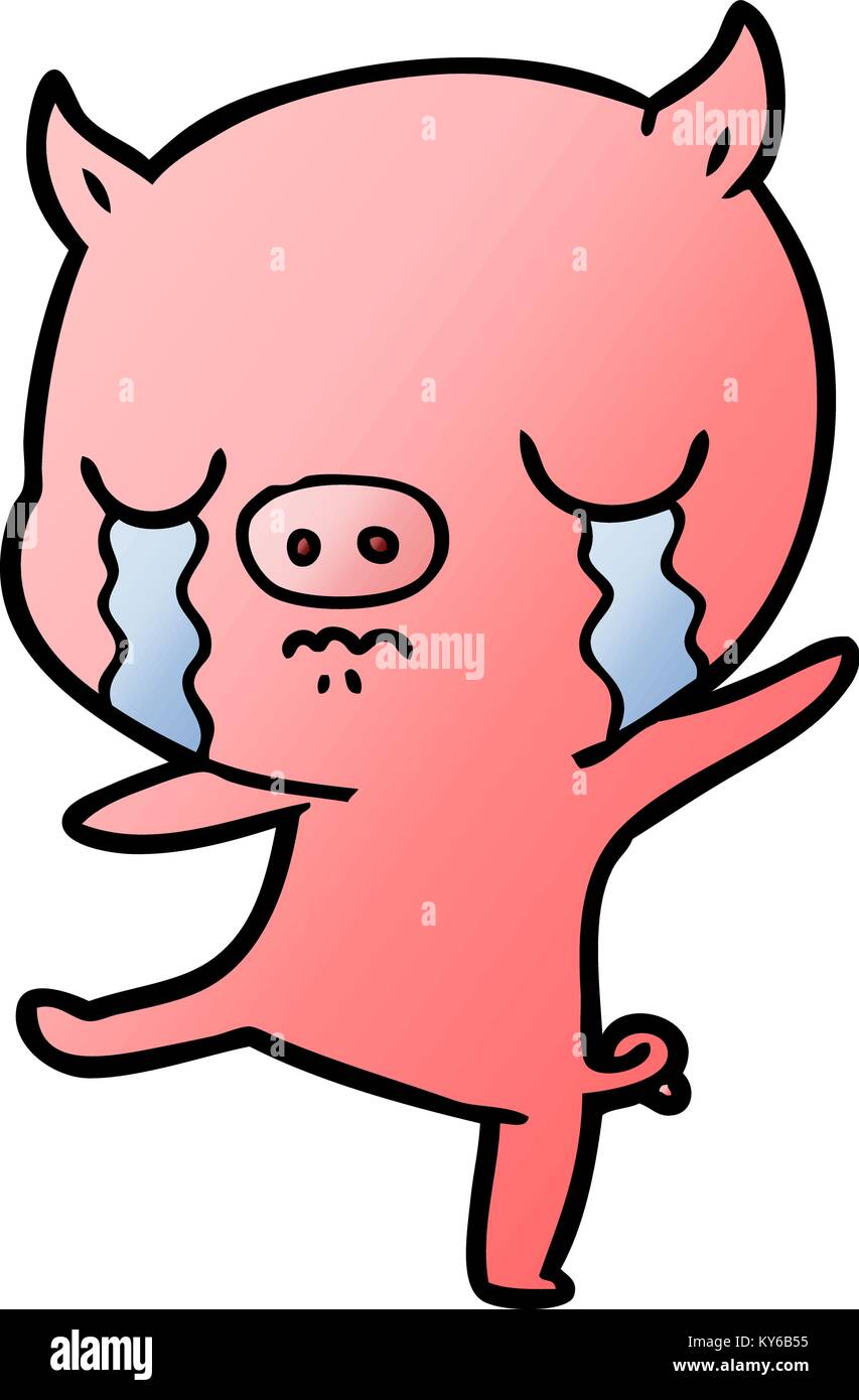 cartoon pig crying Stock Vector Image & Art - Alamy