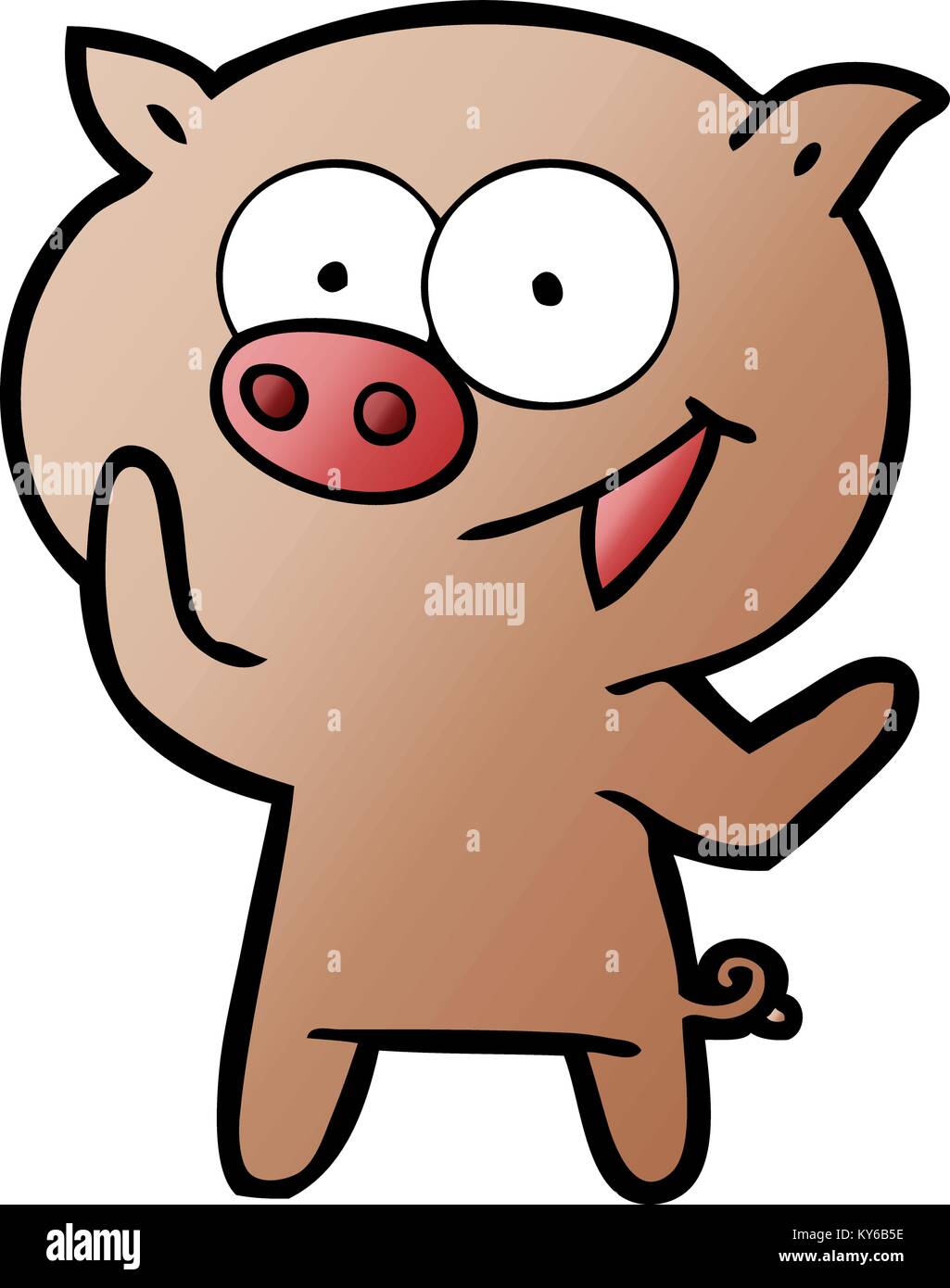 cheerful pig cartoon Stock Vector Image & Art - Alamy