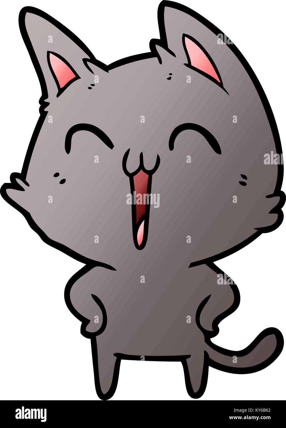 happy cartoon cat meowing Stock Vector Image & Art - Alamy