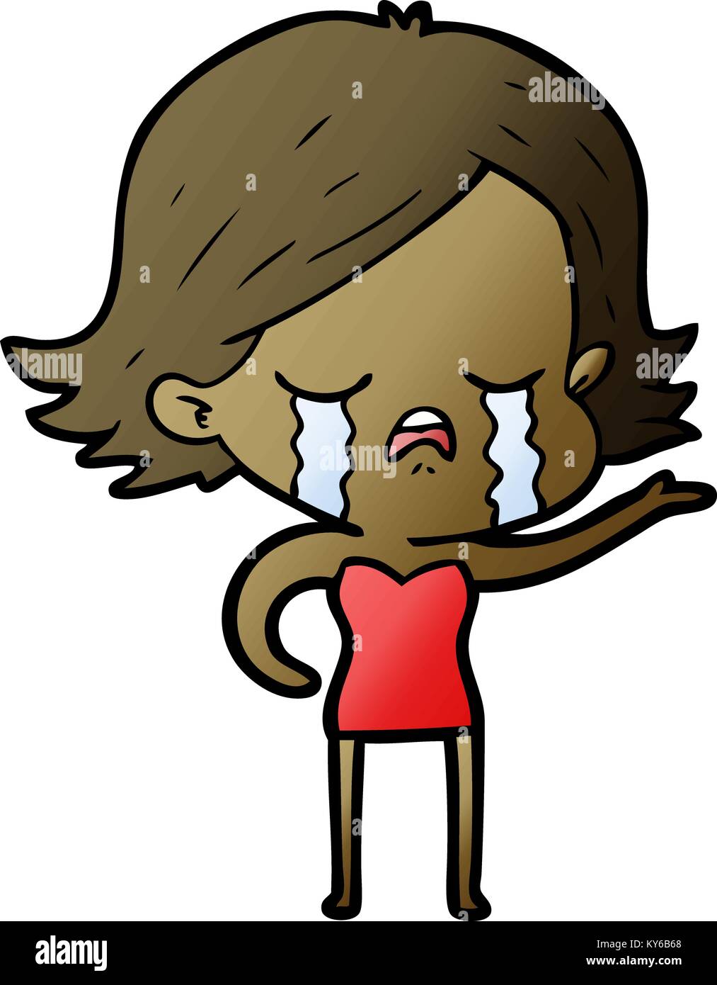 cartoon girl crying Stock Vector Image & Art - Alamy