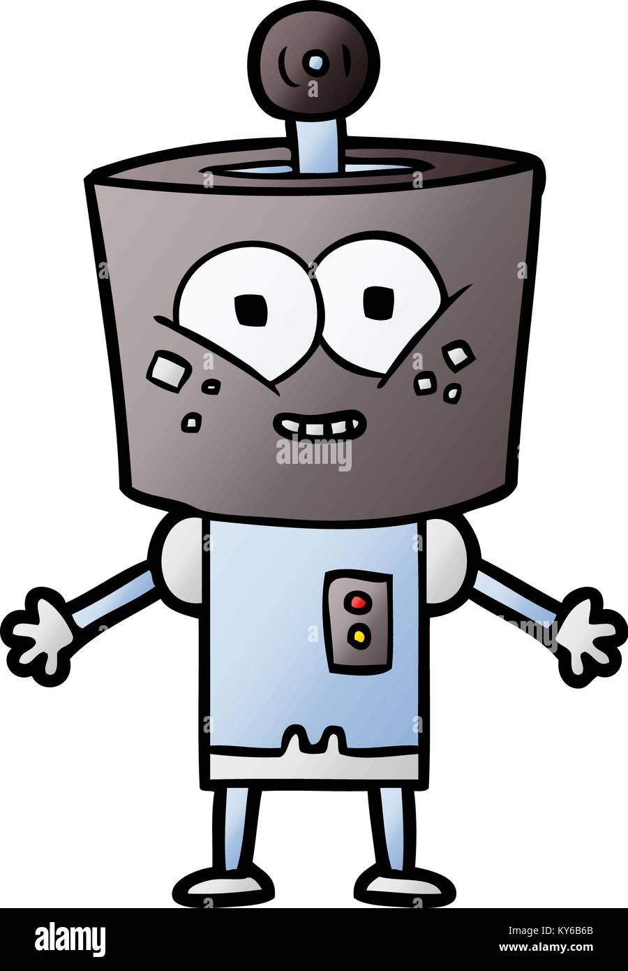 happy cartoon robot Stock Vector Image & Art - Alamy