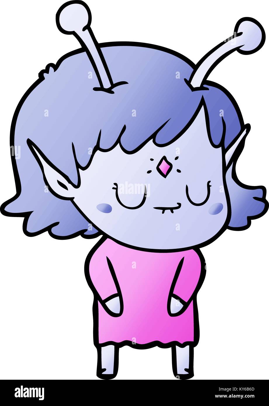 cartoon alien girl Stock Vector Image & Art - Alamy