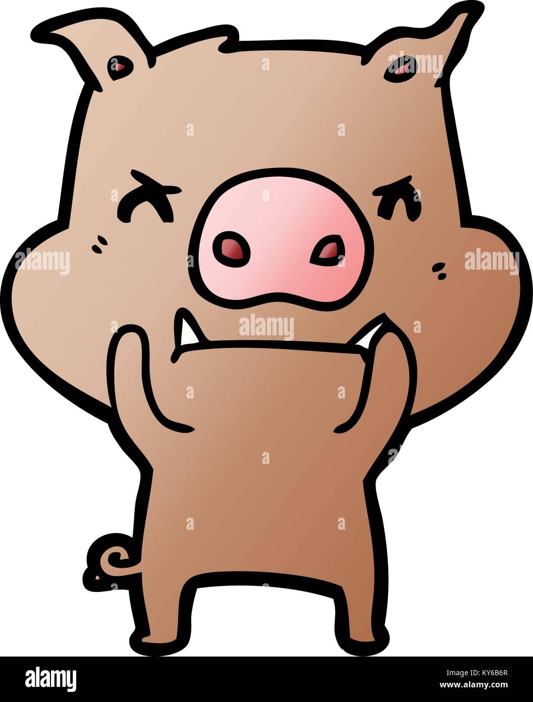 angry cartoon pig Stock Vector Image & Art - Alamy