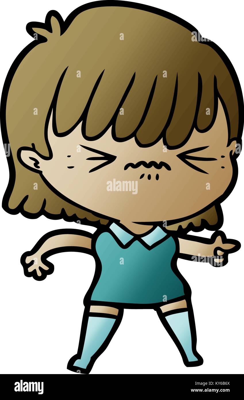 annoyed cartoon girl Stock Vector Image & Art - Alamy