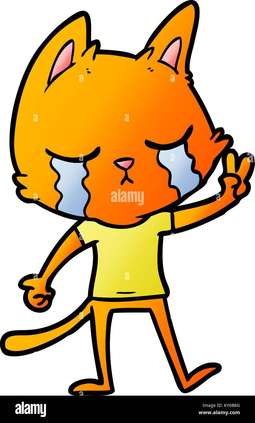 crying cartoon cat Stock Vector Image & Art - Alamy