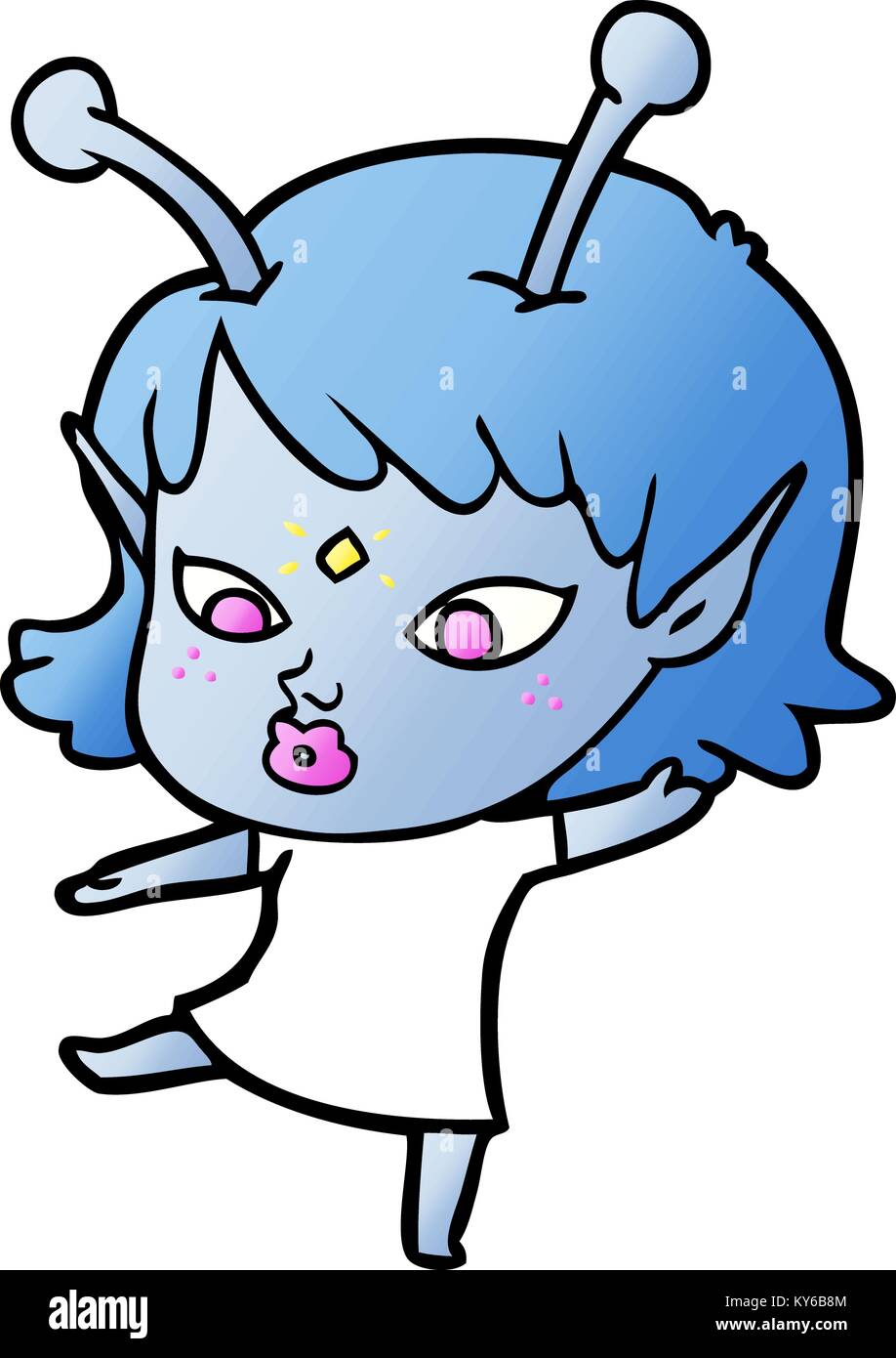 pretty cartoon alien girl Stock Vector Image & Art - Alamy