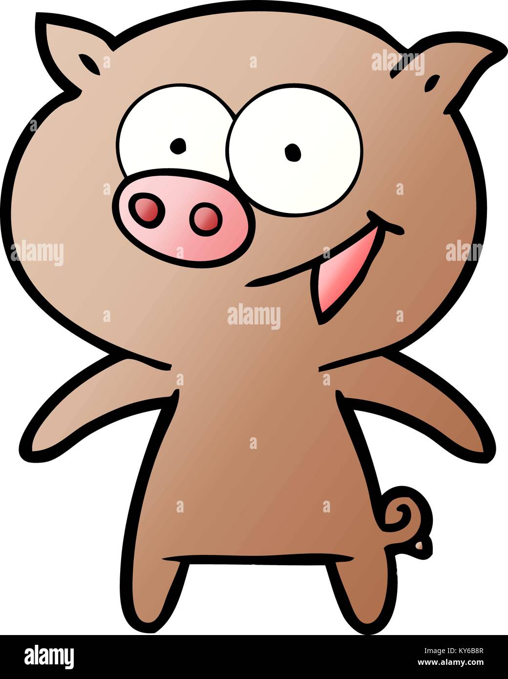 cheerful pig cartoon Stock Vector Image & Art - Alamy