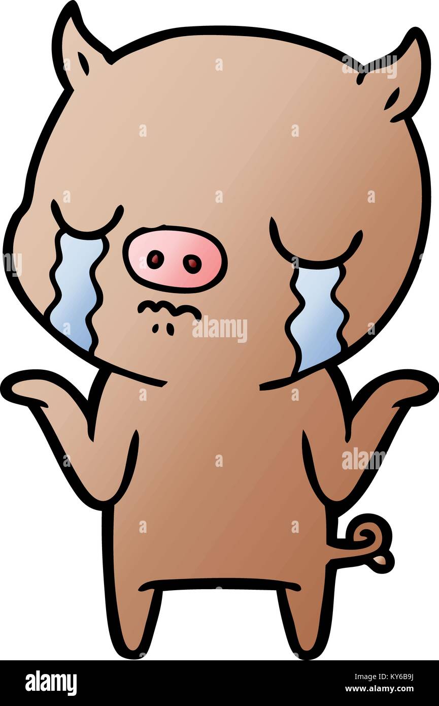cartoon pig crying Stock Vector Image & Art - Alamy
