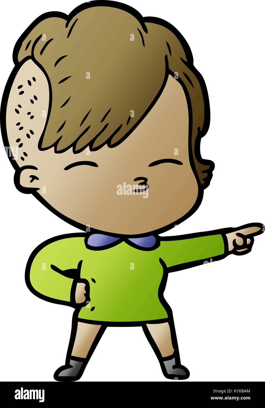 cartoon squinting girl Stock Vector Image & Art - Alamy