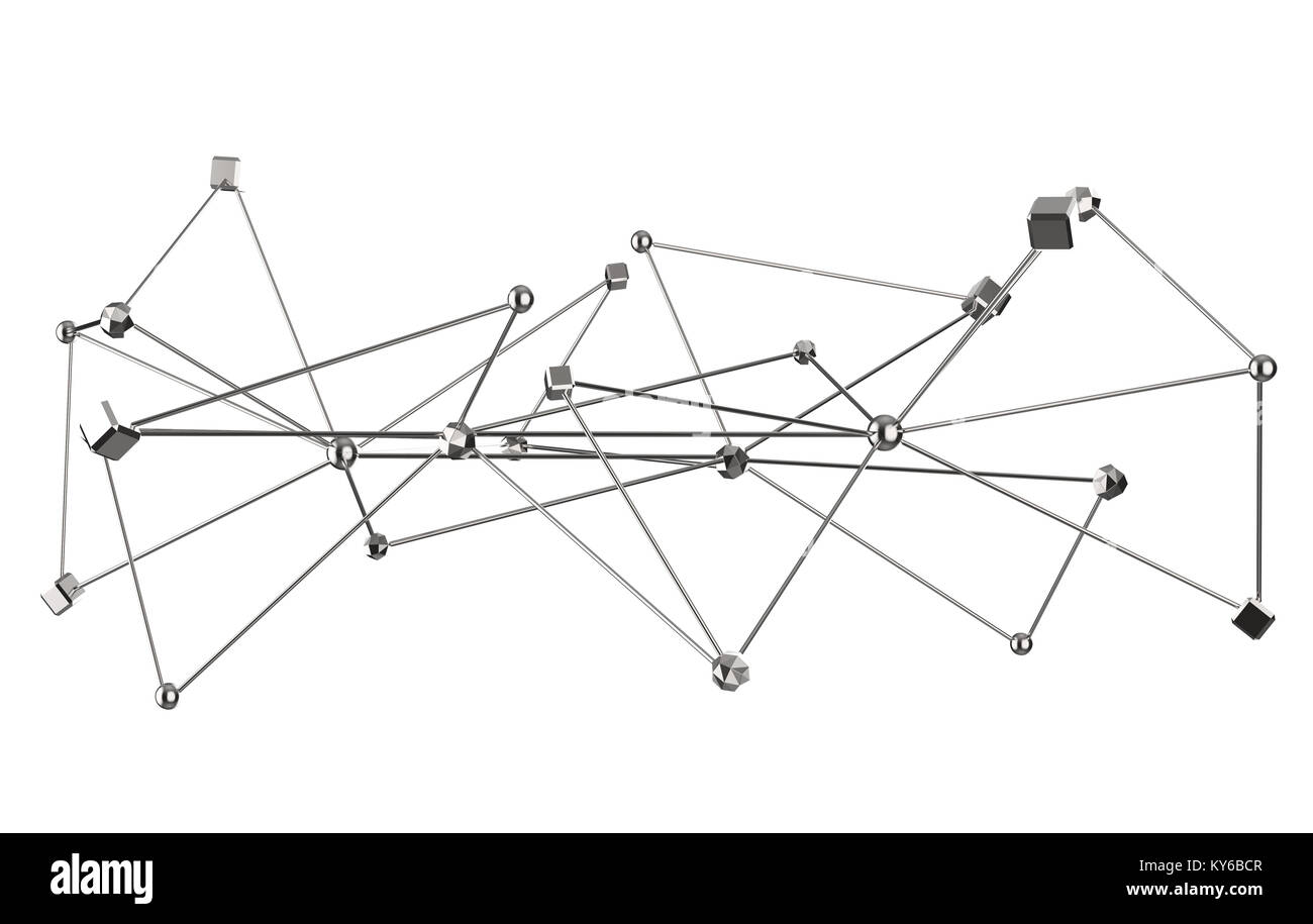 3d rendering metal connection structure on white background Stock Photo ...