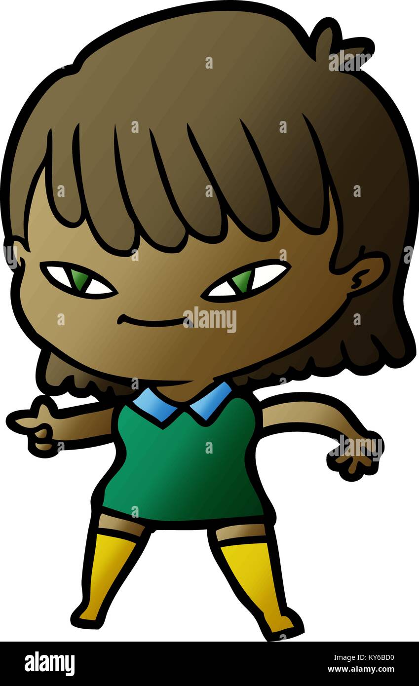 cartoon pointing woman Stock Vector Image & Art - Alamy