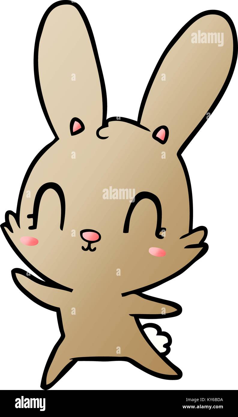 cute cartoon rabbit dancing Stock Vector Image & Art - Alamy