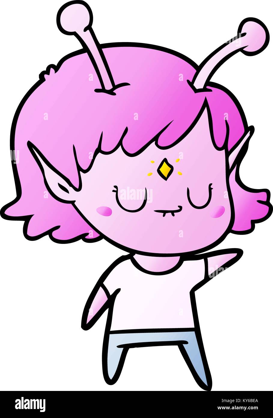 cartoon alien girl Stock Vector Image & Art - Alamy