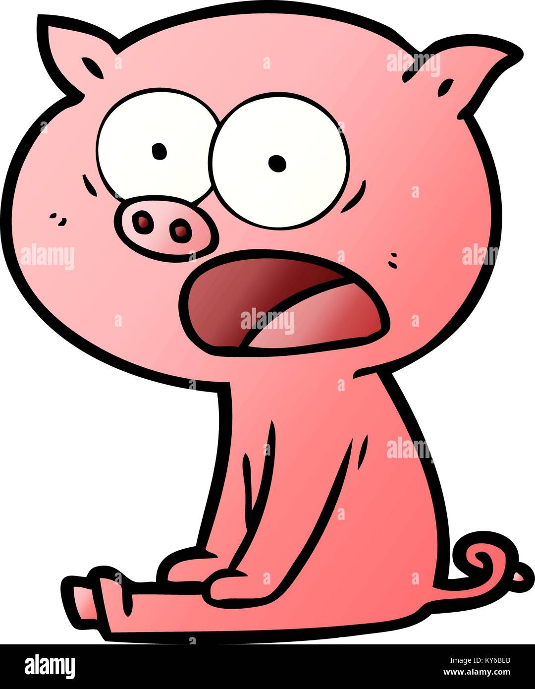 cartoon sitting pig shouting Stock Vector Image & Art - Alamy