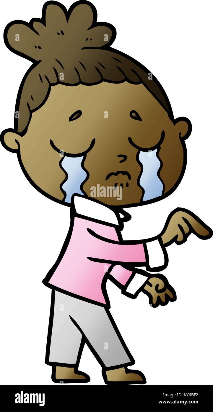 cartoon crying woman pointing Stock Vector Image & Art - Alamy