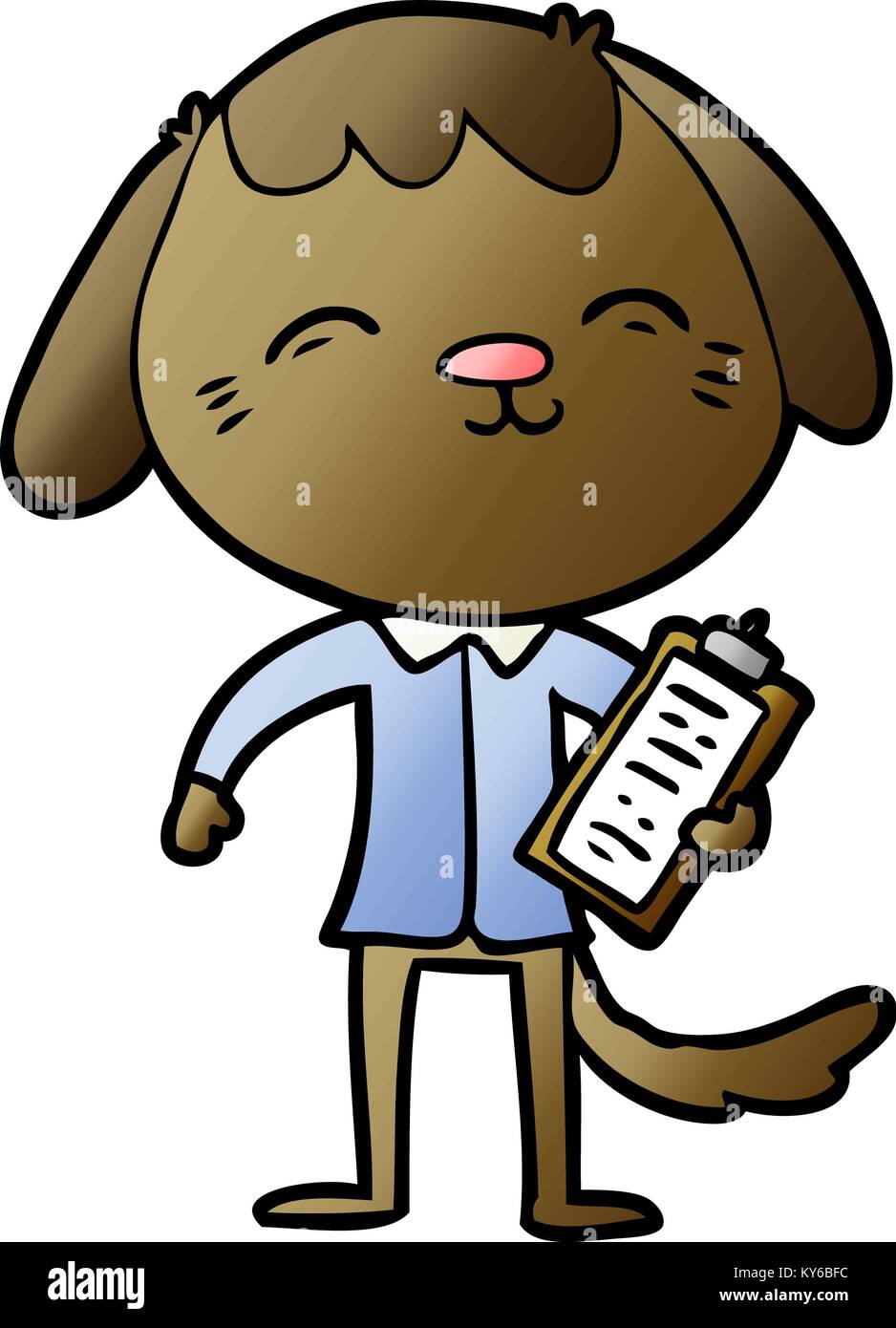 happy cartoon office worker dog Stock Vector Image & Art - Alamy