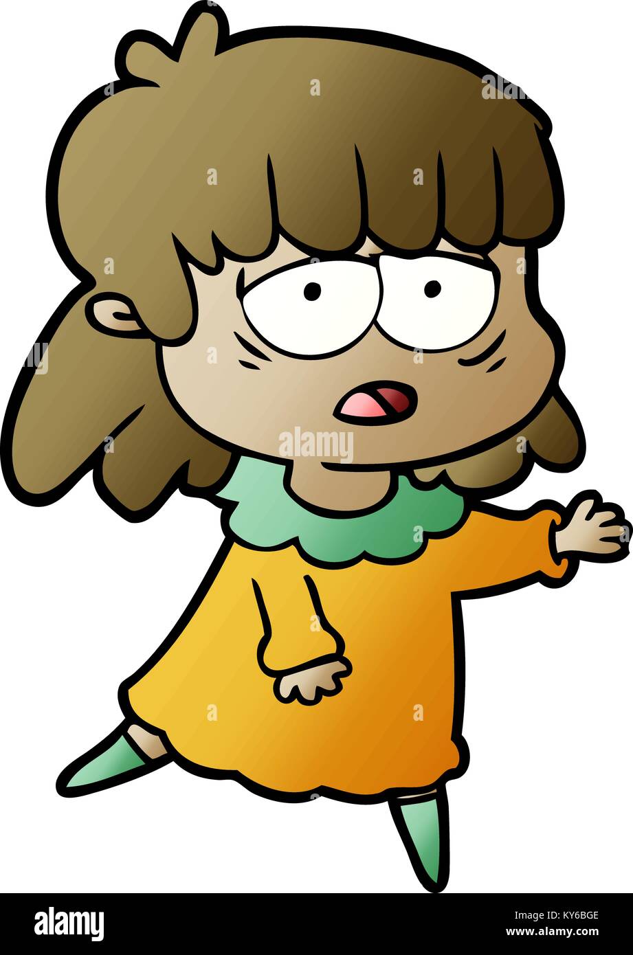 cartoon tired woman Stock Vector Image & Art - Alamy