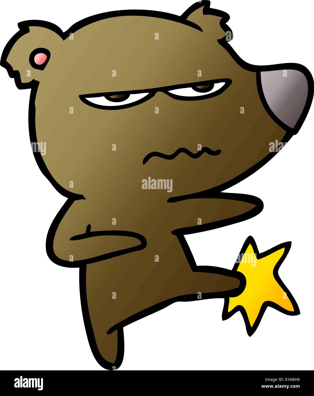 angry bear cartoon kicking Stock Vector Image & Art - Alamy