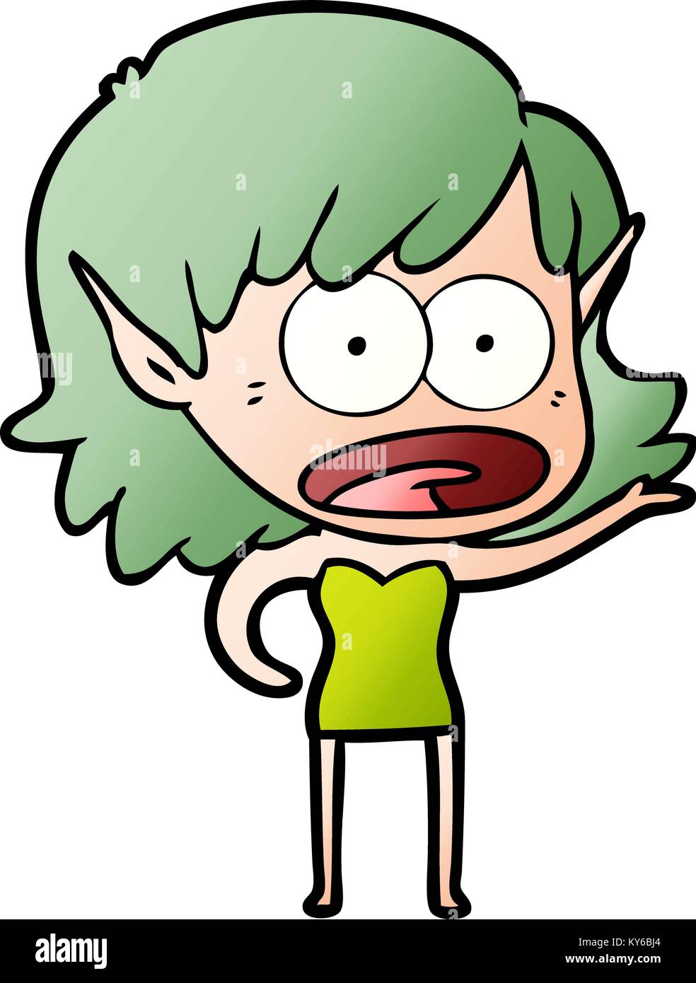 cartoon shocked elf girl Stock Vector Image & Art - Alamy