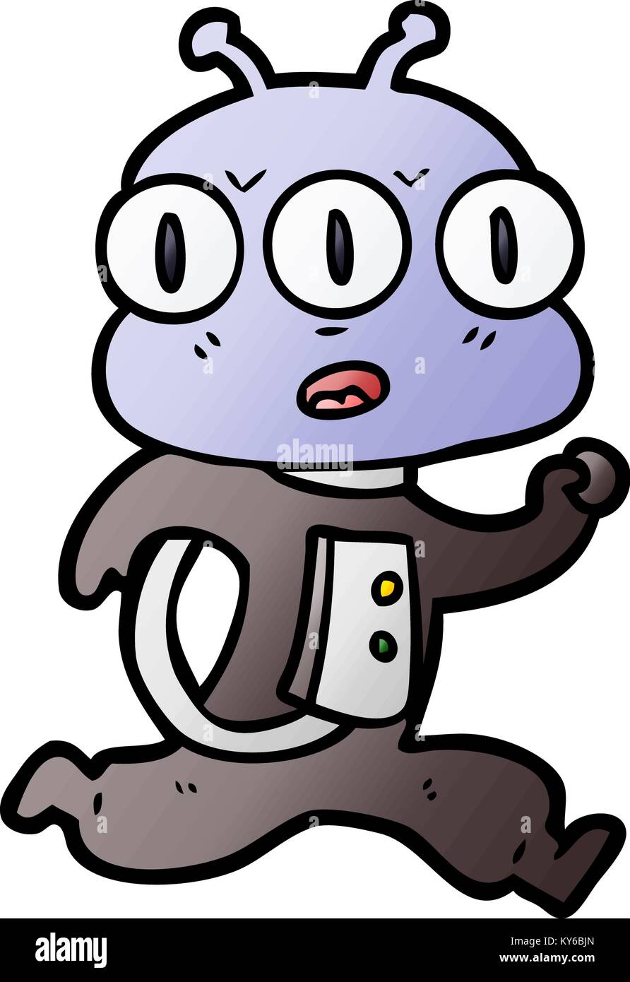 cartoon three eyed alien Stock Vector Image & Art - Alamy