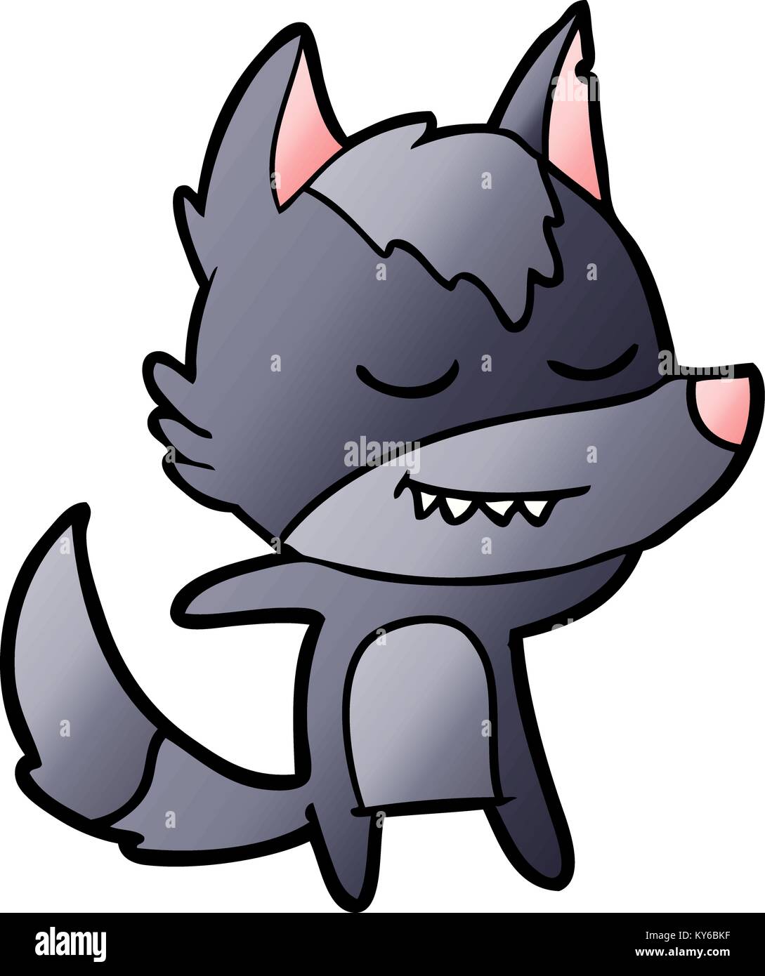 friendly cartoon wolf Stock Vector Image & Art - Alamy