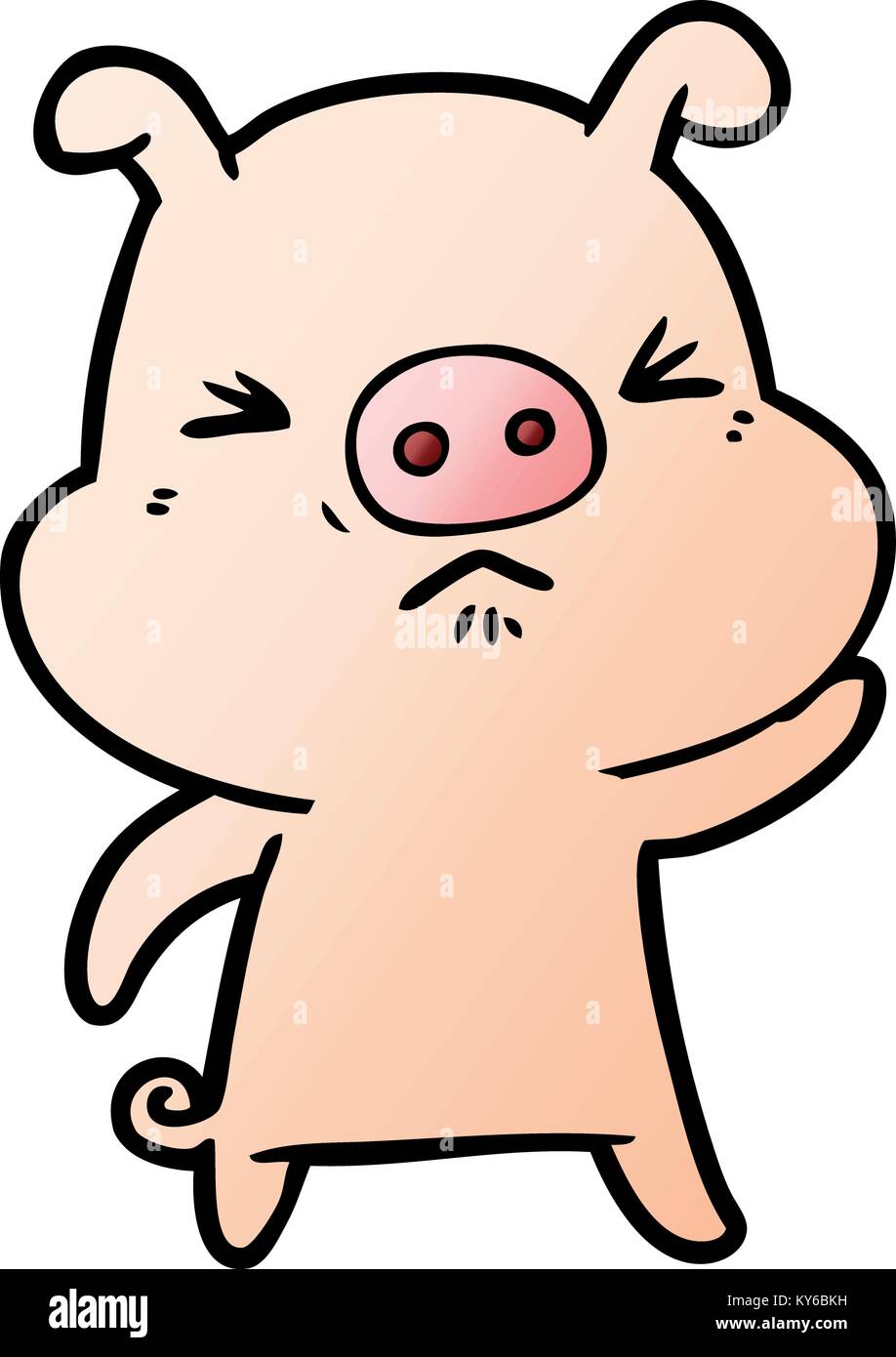 cartoon grumpy pig Stock Vector Image & Art - Alamy