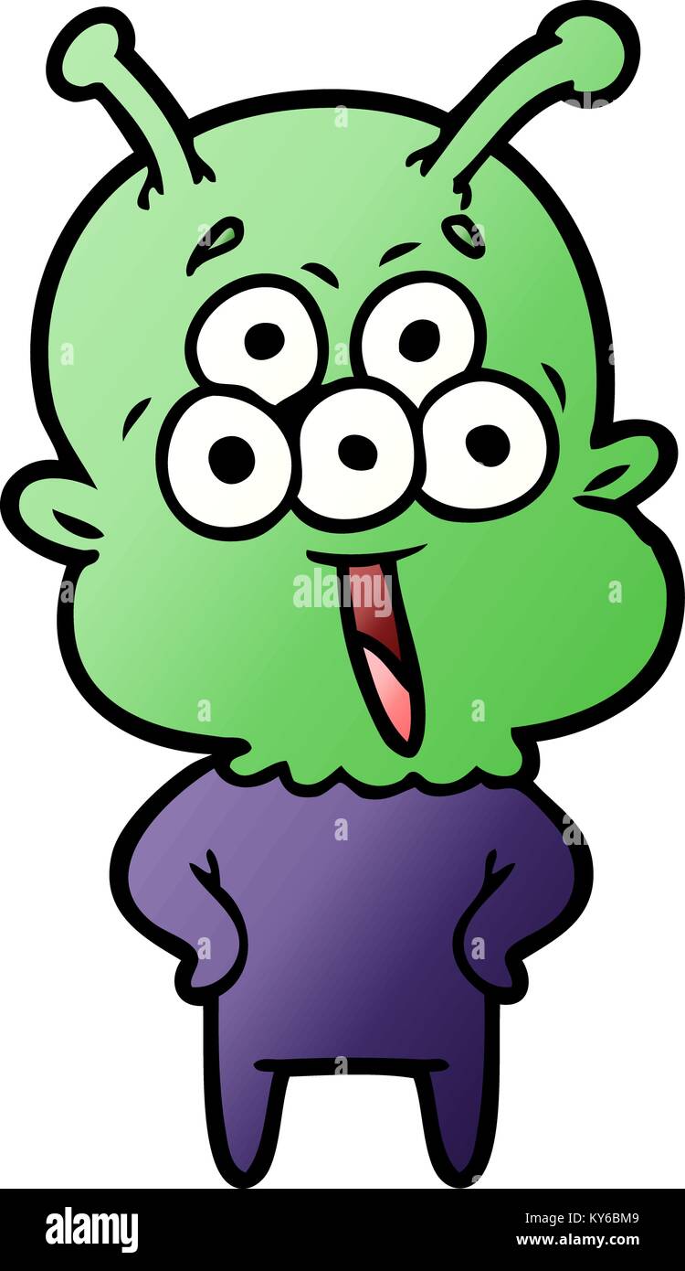 happy cartoon alien Stock Vector Image & Art - Alamy