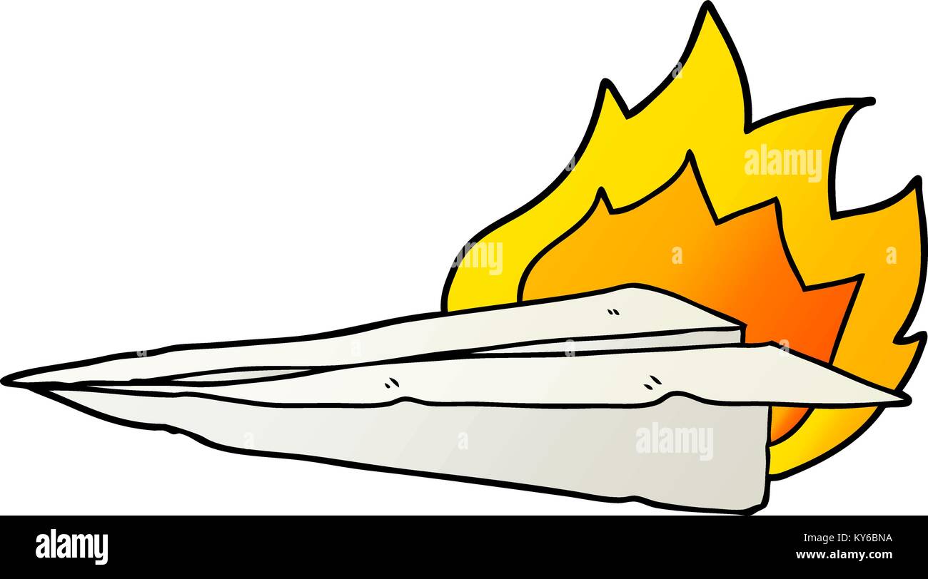 cartoon burning paper airplane Stock Vector Image & Art - Alamy