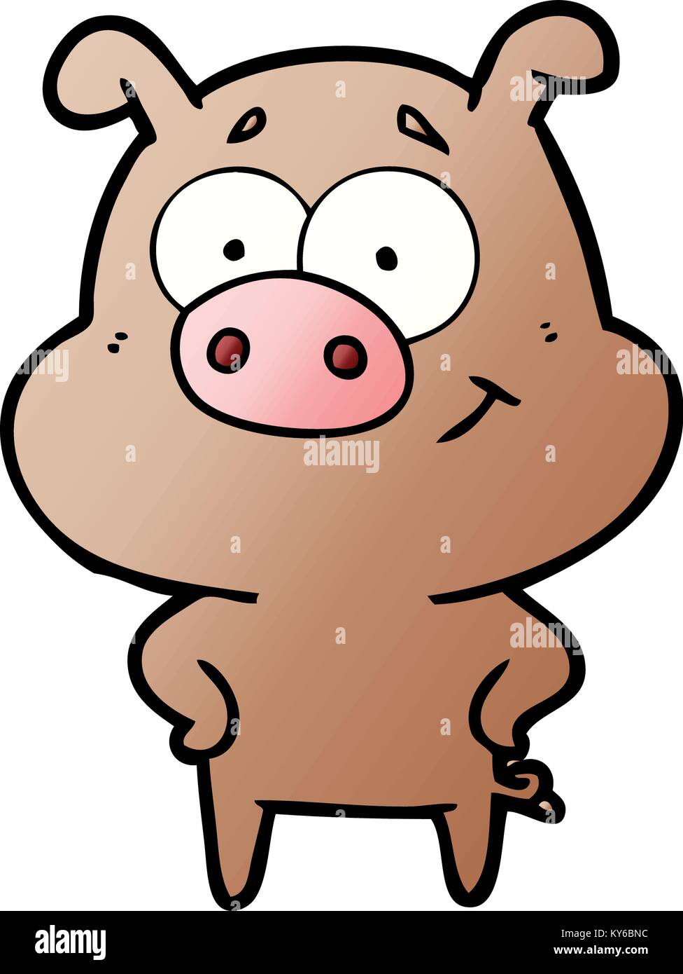 happy cartoon pig Stock Vector Image & Art - Alamy
