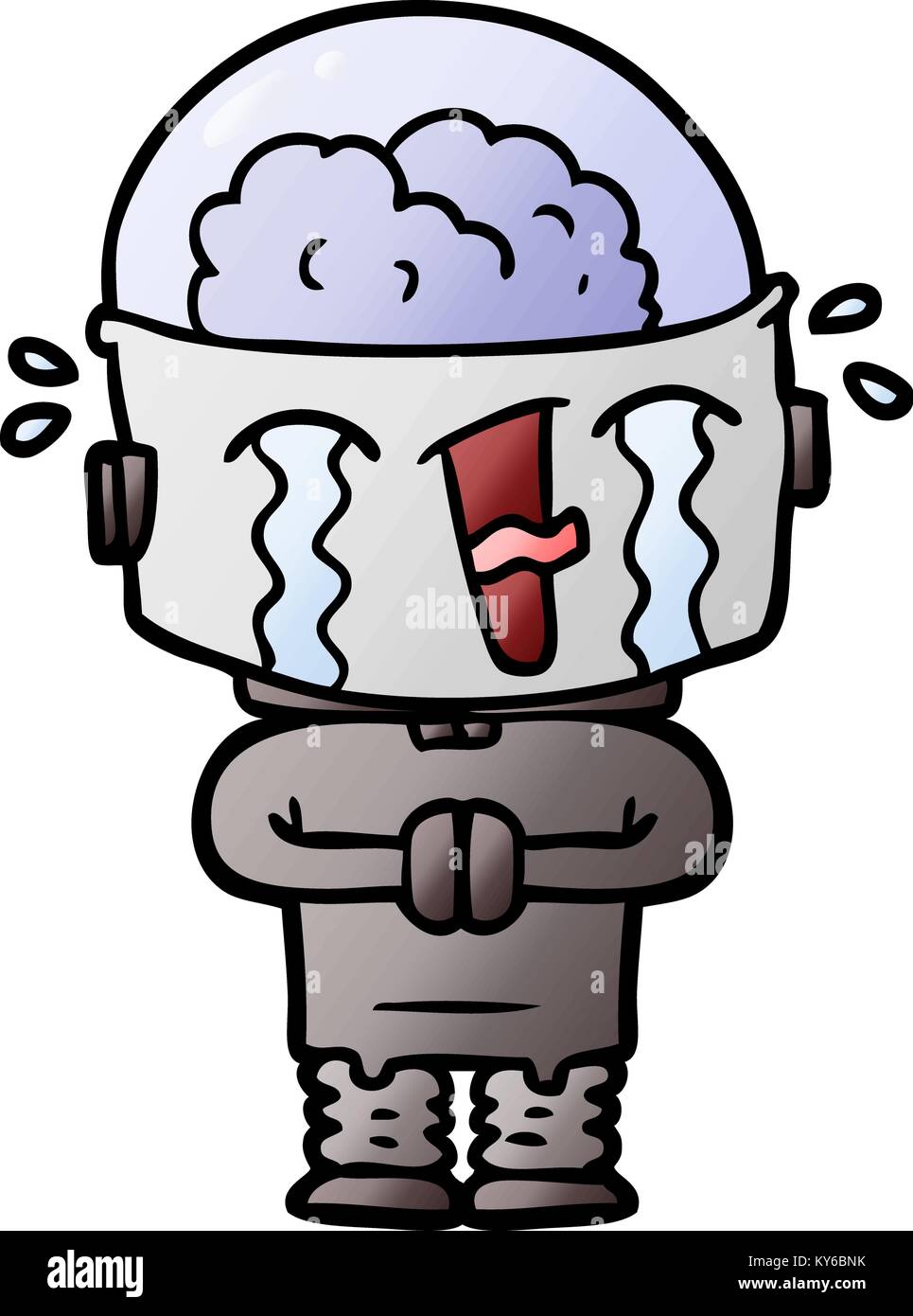 Cartoon Crying Robot Stock Vector Image And Art Alamy
