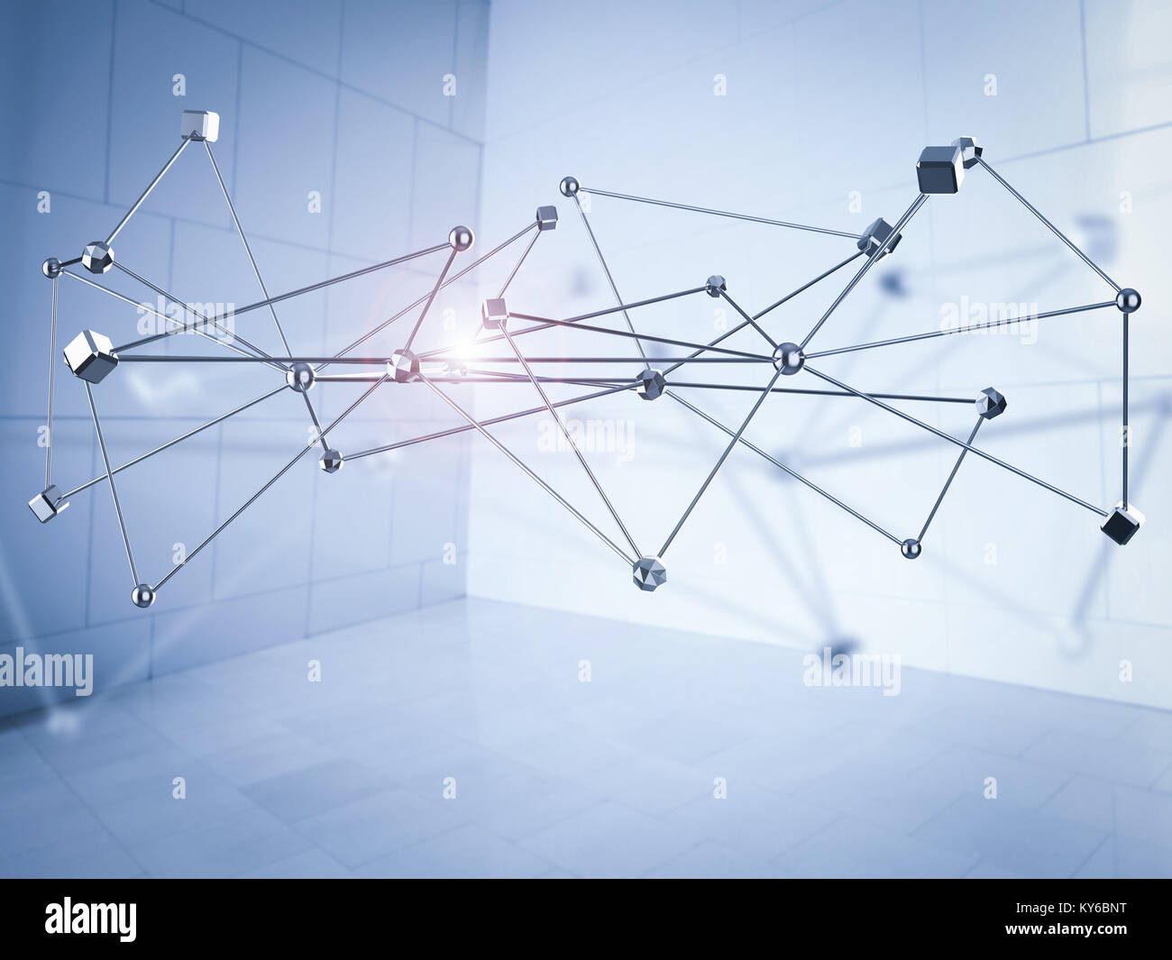 3d rendering metal connection structure on grey background Stock Photo ...