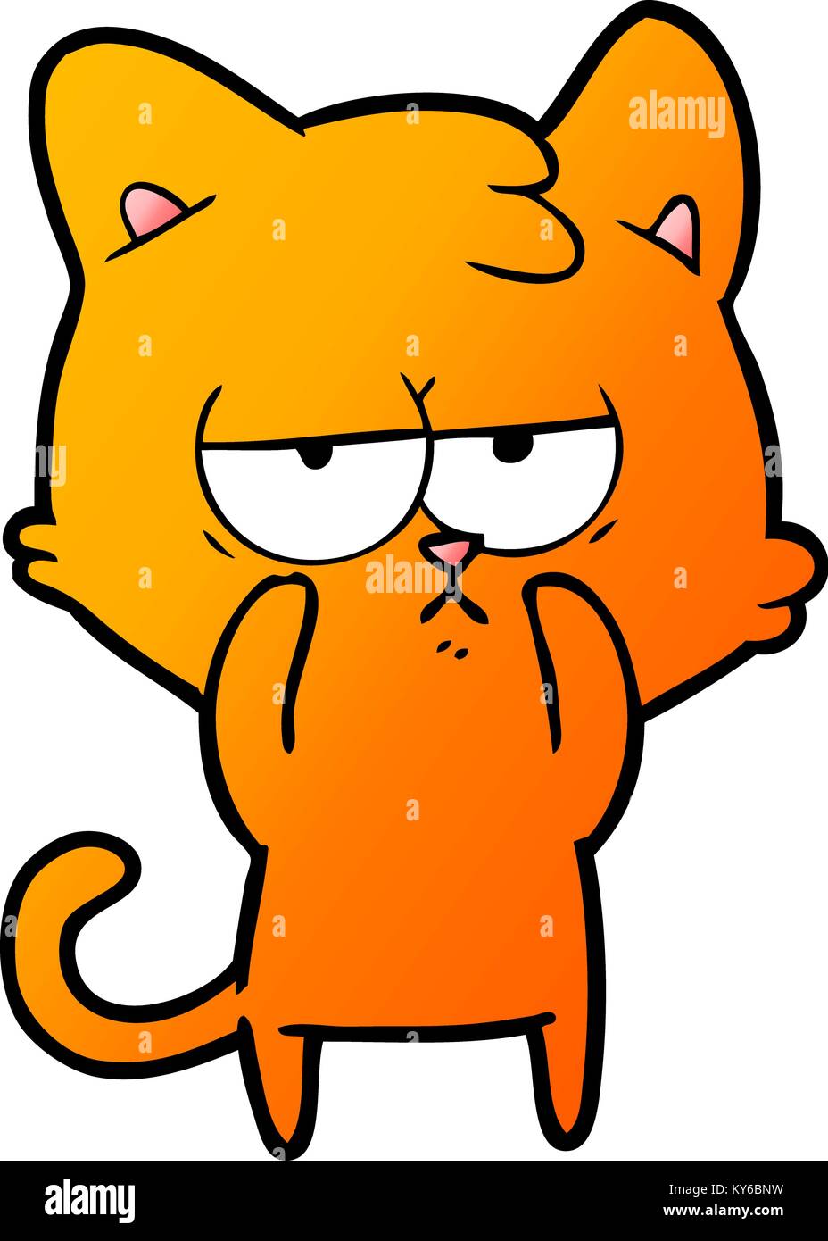 bored cartoon cat Stock Vector Image & Art - Alamy