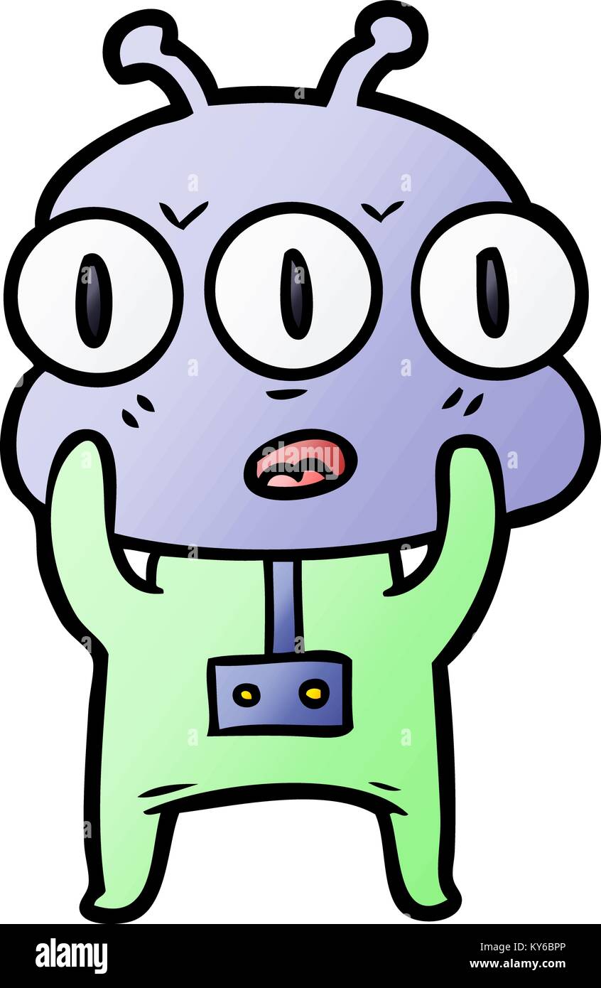 cartoon three eyed alien Stock Vector Image & Art - Alamy