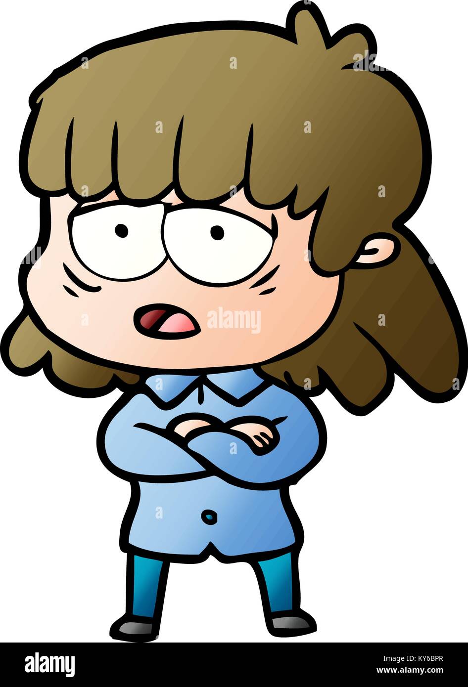 cartoon tired woman Stock Vector Image & Art - Alamy