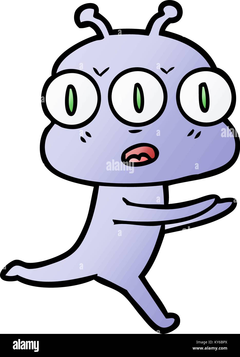 cartoon three eyed alien Stock Vector Image & Art - Alamy