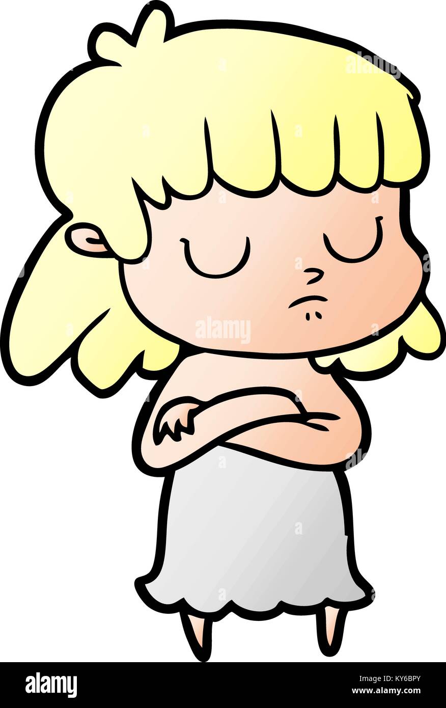 cartoon indifferent woman Stock Vector Image & Art - Alamy