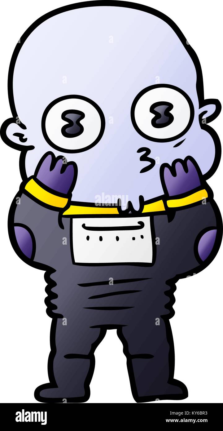 cartoon weird bald spaceman Stock Vector Image & Art - Alamy