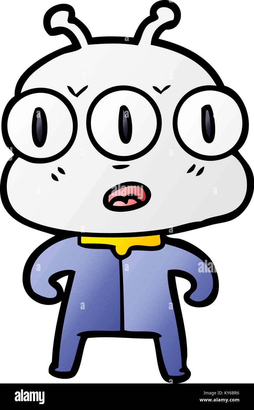 cartoon three eyed alien Stock Vector Image & Art - Alamy