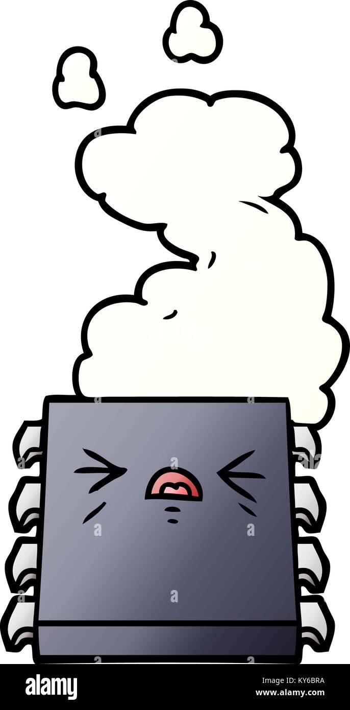 cartoon overheating computer chip Stock Vector Image & Art - Alamy