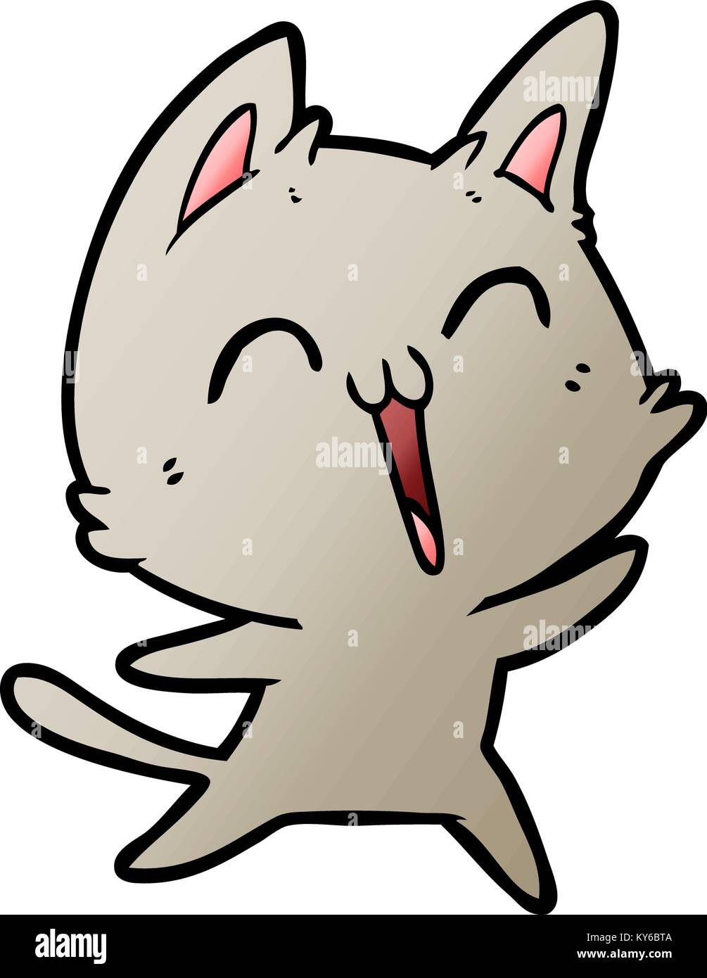 happy cartoon cat Stock Vector Image & Art - Alamy