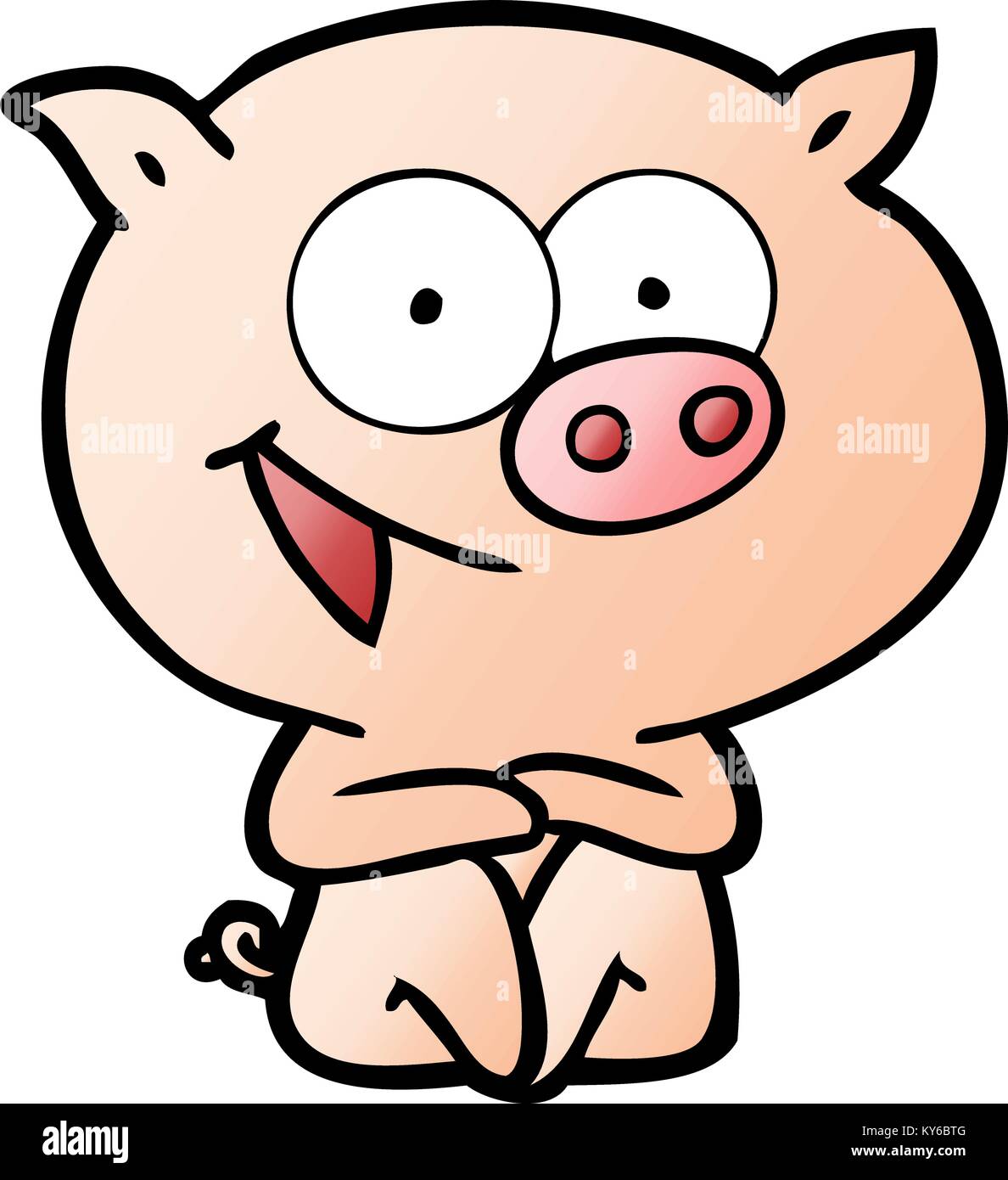 cheerful sitting pig cartoon Stock Vector Image & Art - Alamy