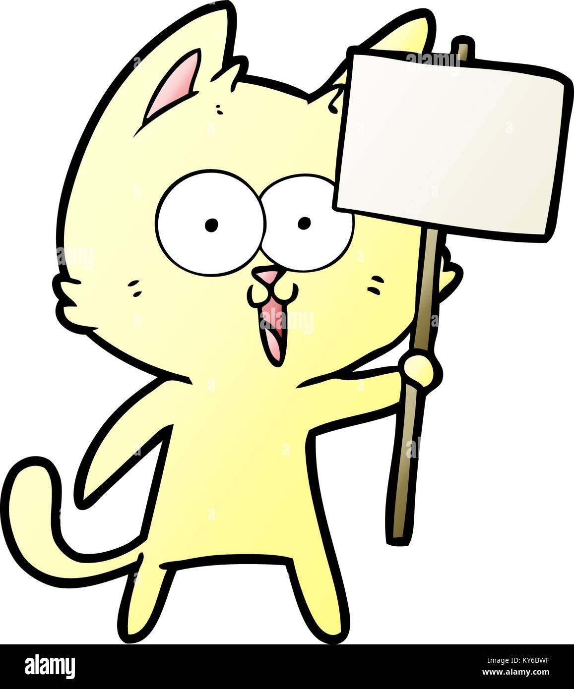 funny cartoon cat with sign Stock Vector Image & Art - Alamy