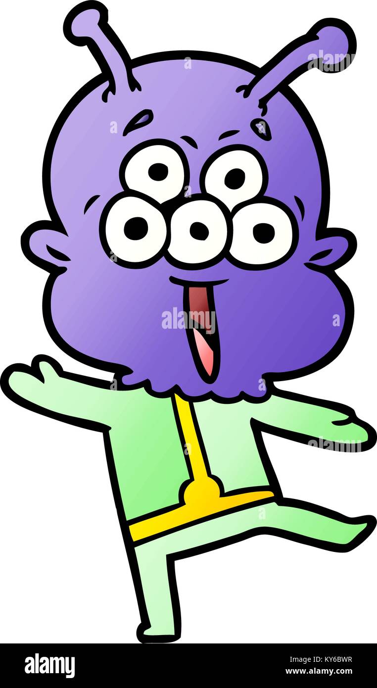 happy cartoon alien dancing Stock Vector Image & Art - Alamy